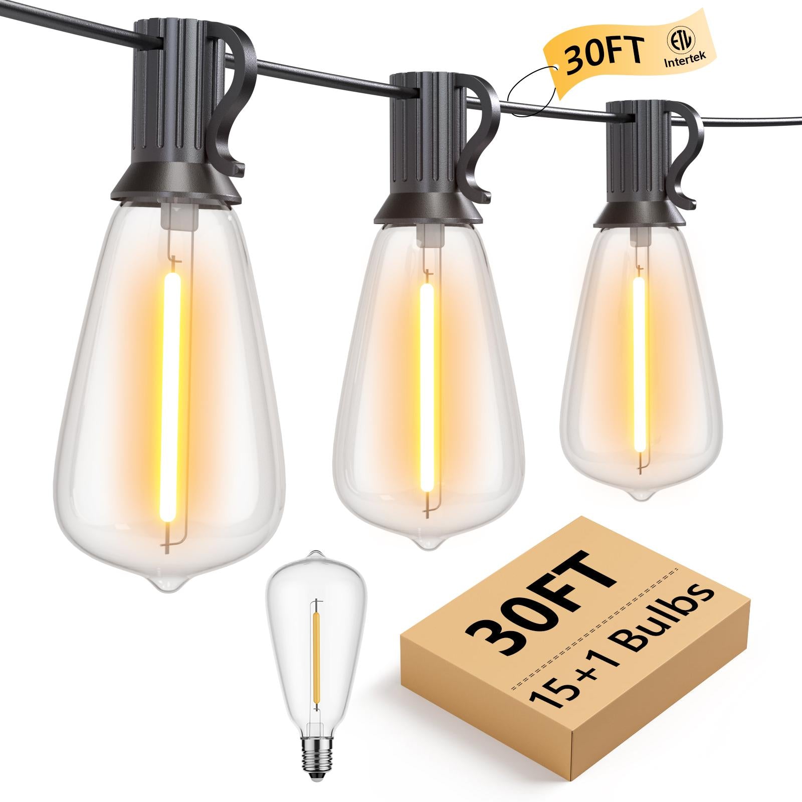 GLUROO ST38 Waterproof Shatterproof Outdoor String Lights