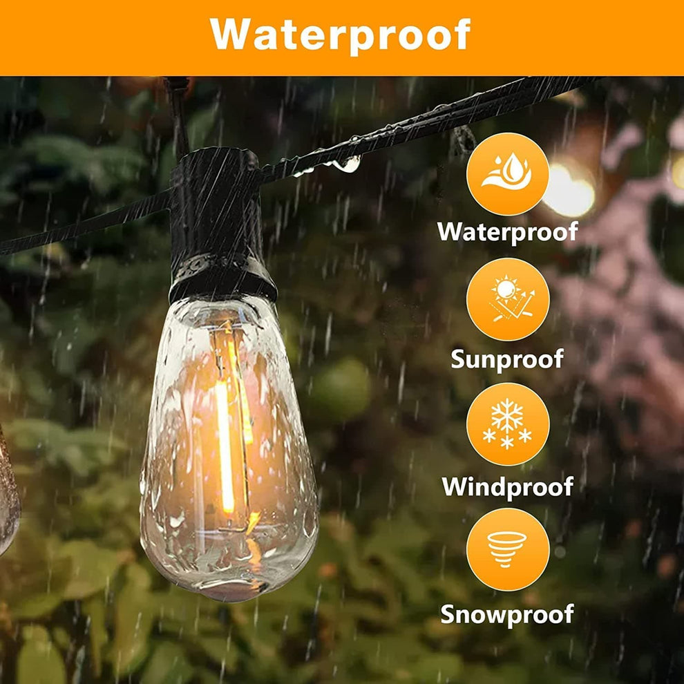 GLUROO ST38 Waterproof Shatterproof Outdoor String Lights